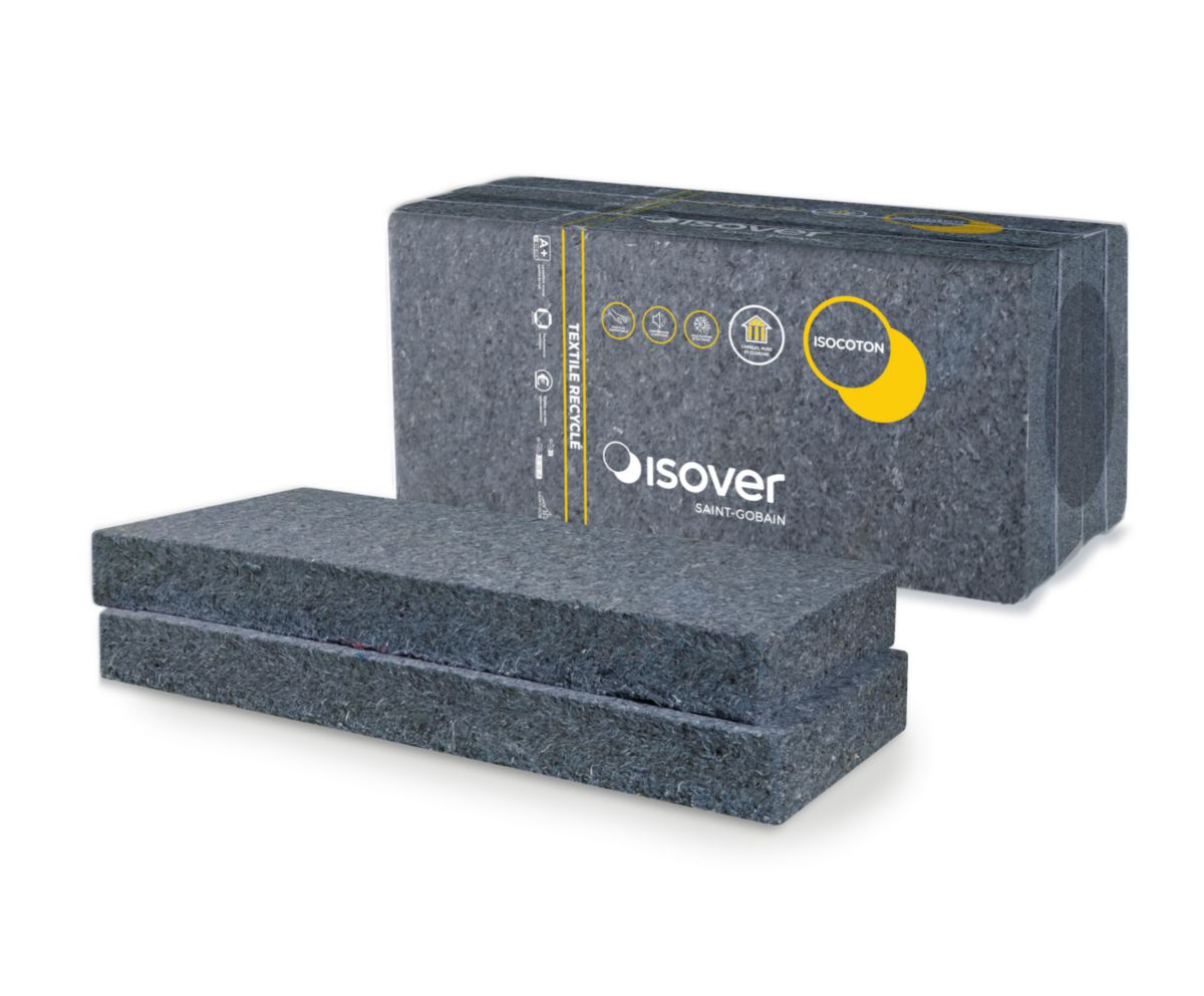 ISOVER - Panneau isolant biosourcé Isocoton épaisseur 140mm 600 x 1200 ...