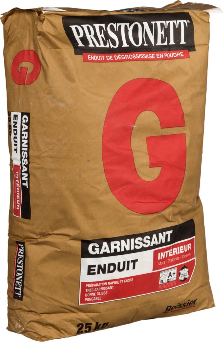 BEISSIER - Enduit Prestonett garnissant, enduit en poudre, 25 kg ...