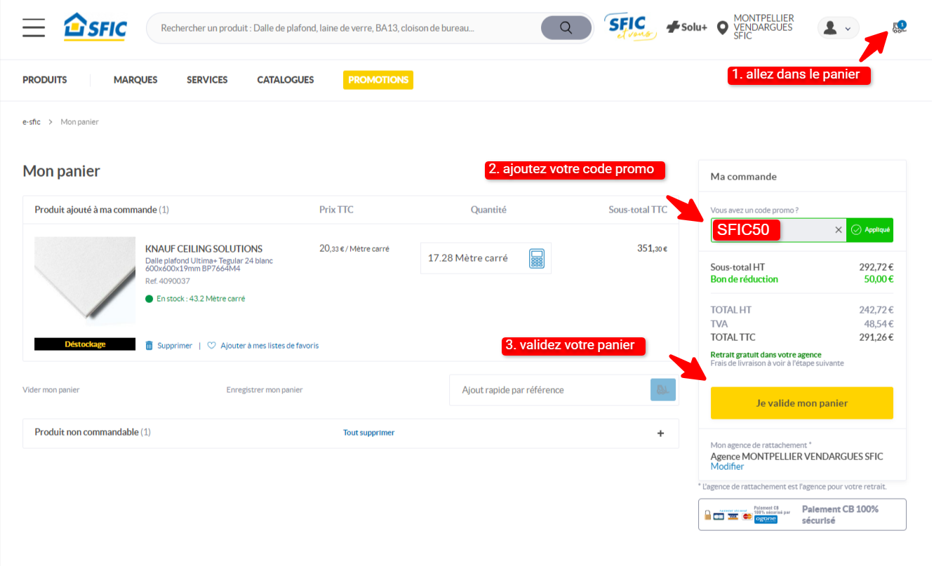 Remise 1ère Commande Internet : WEB50 | SFIC